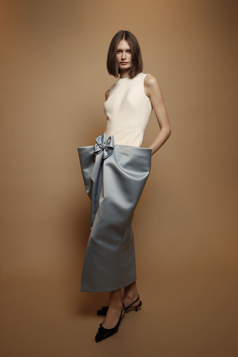 Vestido bicolor lazo – THE 2ND SKIN CO.